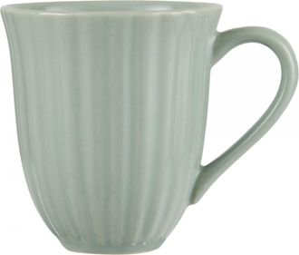 Ib Laursen Ib Laursen - Becher mit Rillen - Mynte/Green Tea - Green Tea - H: 10 &Oslash;: 9,5 - Steingut