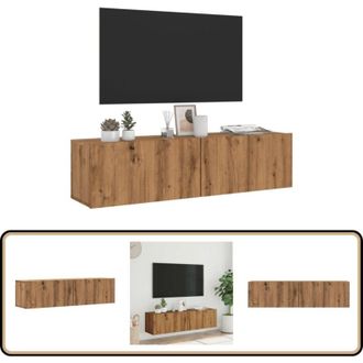 vidaXL Meuble tv mural chêne artisanal 120x30x30 cm bois dingénierie - Vidaxl