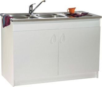 Neova Neova - Meuble sous &eacute;vier 90 cm - Largeur 60 cm - Panneaux m&eacute;lamin&eacute;s 16 mm - Charni&egrave;res invisibles 95&deg; - Rangement optimis&eacute;