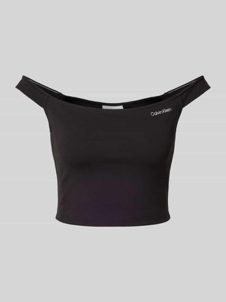 Calvin Klein Jeans Crop Top aus Viskose-Mix mit Label-Detail