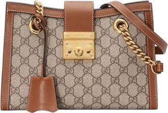 Gucci Coated Canvas Padlock Shoulder Bag