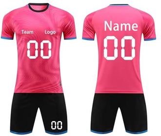 Generic Kit de football personnalis&eacute; pour gar&ccedil;ons, hommes, femmes, jeunes, maillot de football &agrave; manches courtes et short de football, 4-5, L