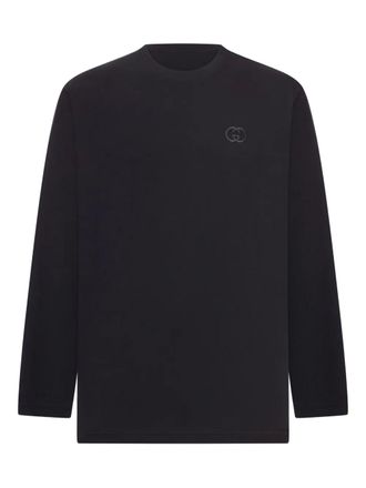 Gucci T-Shirt mit GG-Stickerei - Schwarz