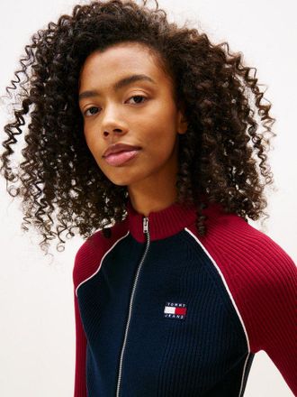 Tommy Jeans Strickjacke TJW COLORBLOCK ZIP THRU CARDIGAN