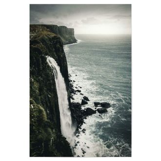 artboxONE Poster 90x60 cm Natur Kilt Rock Waterfall hochwertiger Design Kunstdruck - Bild schottland Ozean schottland