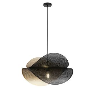 Luce-Ambiente-Design Rhei-dot suspension in Perforated Black Metal with Double Sail