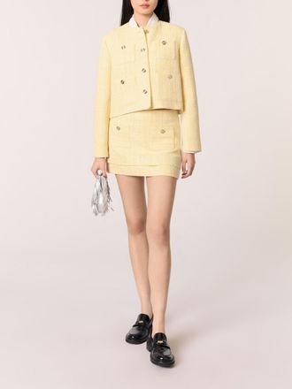 Maje Veste Courte En Tweed Et Lurex - Jaune - Taille 42 - Maje