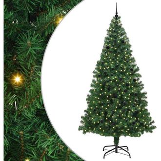 vidaXL K&uuml;nstlicher Weihnachtsbaum mit 300 LEDs mit St&auml;nder Gr&uuml;n 240 cm vidaXL