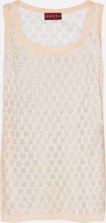 Gucci D&eacute;bardeur GG en soie &agrave; ornements