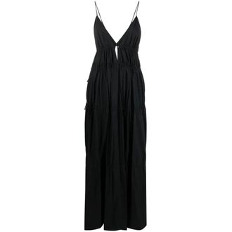 SIMKHAI Femme, Robes, Noir, Taille: 40 FR Robe Midi en Coton Noir