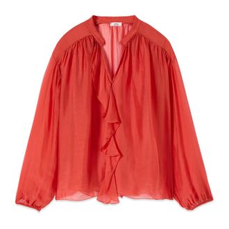 Oltre Seiden- und Viskose-Voile-Bluse - - Blouses & Shirts - Damen - Orange - M