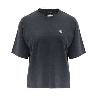 Anine Bing Femme, Tops, Noir, Taille: 38 FR T-shirt Délavé Empowerment