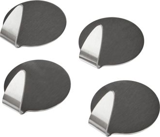 Metaltex 294508010 Hafthaken rund aus Edelstahl 4 Stück, Edelstahl, Silber, 4 x 4 x 1 cm