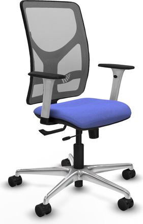 Piqueras y Crespo B&uuml;rostuhl mit R&uuml;ckenlehne und wei&szlig;en und schwarzen Armlehnen, h&ouml;henverstellbare Lendenwirbelst&uuml;tze, ausgestattet mit Syncro/Traslack und Schneideschau