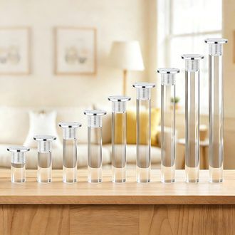 Generic Set Mit 2 Transparenten M&ouml;belf&uuml;&szlig;en, Verstellbaren Sofaf&uuml;&szlig;en, Tischf&uuml;&szlig;en F&uuml;r K&uuml;che, Tisch, Schrank, Regale, Mit Rutschfester Gummibasis(40cm/15.7in)