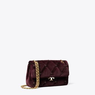 Tory Burch Kleine Bunny Knot Schultertasche aus Samt