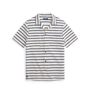 Polo Ralph Lauren Gestreiftes Camp-Shirt mit Pointelle-Rippenmuster - - Shirts - Herren - Mehrfarbig - XL