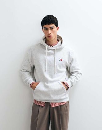 Tommy Jeans Sweat &agrave; capuche avec &eacute;cusson &agrave; logo - Gris clair