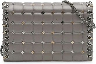 Chanel petit sac à bandoulière en peau dagneau à matelassage Chocolate Bar (2016-2017) - Gris