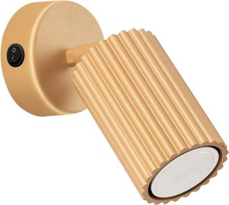 Sollux Lighting Wandleuchte Innen Wandlampe Aluminium 1 Flammig Mit Schalter 8 x 16 x 16 cm Karbon Gold