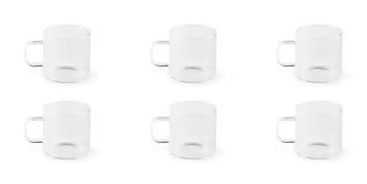 Excelsa Essential Lot de 6 tasses &agrave; caf&eacute; transparentes, verre borosilicate, capacit&eacute; 140 ml