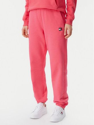 Tommy Jeans Jogginghose Badge DW0DW20679 Rosa Regular Fit