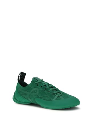 Loewe Womens Sneakers Grip Jungle Green Suede Upper: Calf Trainers