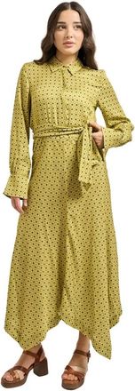 iBlues Femme, Robes, Vert, Taille: 38 FR Long Printed Twill Dress