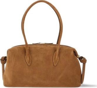 Yuzefi sac porté épaule à anse sur le dessus - Marron