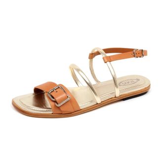 Tod's Goldene Sandale Schuh Made in Italy - - Shoes - Damen - Braun - 37 EU