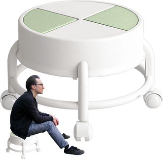 Generic Niedriger Rollhocker - Stuhlhocker mit niedriger H&ouml;he | Schwerlast-mobiler Rollstuhl mit 360&deg; drehbaren R&auml;dern f&uuml;r Salon, Zuhause