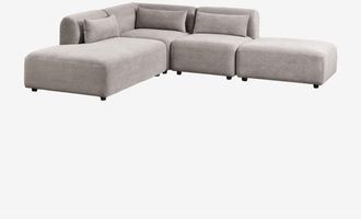 Sklum Sklum - 3-teiliges modulares Ecksofa mit Chaiselongue links und Fogler-Hocker