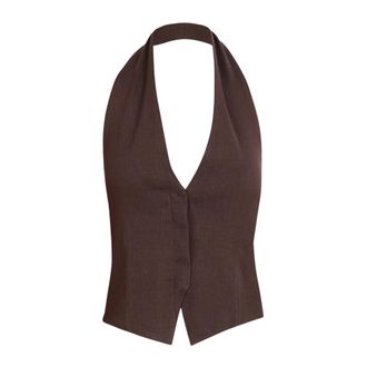 Cortana Umbra Neckholder-Top - - Tops - Damen - Braun - XS