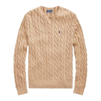 Ralph Lauren Homme, Pulls, Beige, Taille: XL Pull en coton à maille torsadée