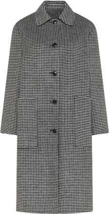 Seventy Manteau long &agrave; carreaux simple boutonnage - Femme - Manteaux - Noir - Taille: 34 FR