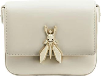 Patrizia Pepe Femme, Sacs, Blanc, Taille: ONE Size Essential Fly Leather Shoulder Bag