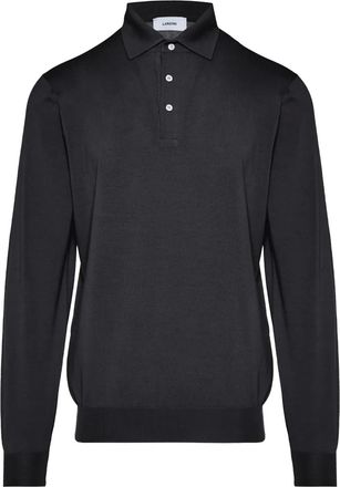 Lardini polo à manches longues - Gris