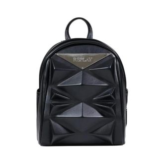 Replay Femme, Sacs, Noir, Taille: ONE Size Geometric Embellished Backpack