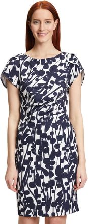 Vera Mont Damen 4704/4100 Kleid, Dunkelblau/Creme, 48