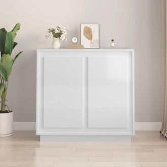 vidaXL Buffet blanc brillant 80x34x75 cm bois dingénierie