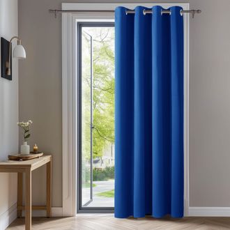 Deconovo Blickdicht Gardinen mit Ösen für Schlafzimmer Thermogardinen gegen Kälte Wohnzimmer, 260x140 cm(HöhexBreite), Königsblau, 1 Stück