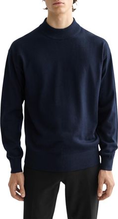 Scotch & Soda Herren Pullover Sweater Core - Dropped Shoulder Mock Neck Pullover, Night,XXL