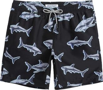 Maamgic Short de bain pour homme &agrave; s&eacute;chage rapide avec doublure en maille, Requin fluorescent La Reine des, L