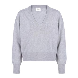 8pm Tricot col en V - Femme - Pulls - Gris - Taille: 38 FR