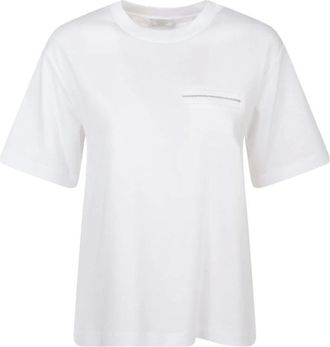 PESERICO Femme, Tops, Blanc, Taille: 40 FR Punto Luce T-Shirt
