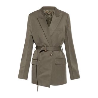 Victoria Beckham Oversized Blazer mit G&uuml;rtel - - Jackets - Damen - Gr&uuml;n - 2XS
