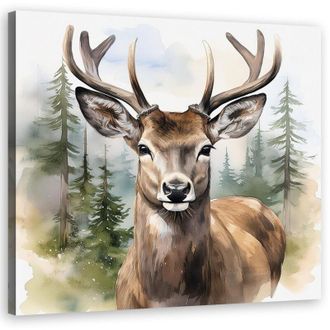 Artgeist Tableau d&eacute;co Cerfs Arbres forestiers 60x60