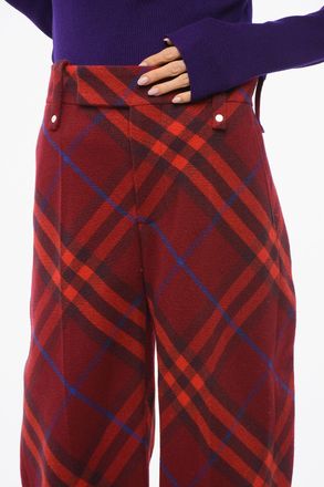 Burberry Tartan-Hose aus Schurwolle mit verdecktem Verschluss Burberry