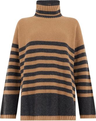 Moorer Pull Vera &agrave; col roul&eacute; ray&eacute; - Femme - Pulls - Multicolore - Taille: 36 FR