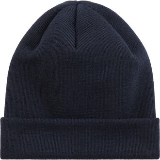 Hanseheld Strickm&uuml;tze 100% Schurwolle Merino Feinstrickm&uuml;tze - Marine | Basic | Gro&szlig; | Umschlag | Weich | Feinstrick 100% Wolle (Merino) | Mulesingfrei | Made i